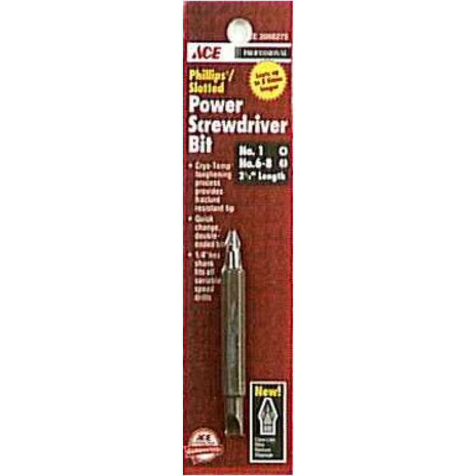 2-1/2" No.1 Phillips/No.6-8 Double End Power Screwdriver Bit Ace ...