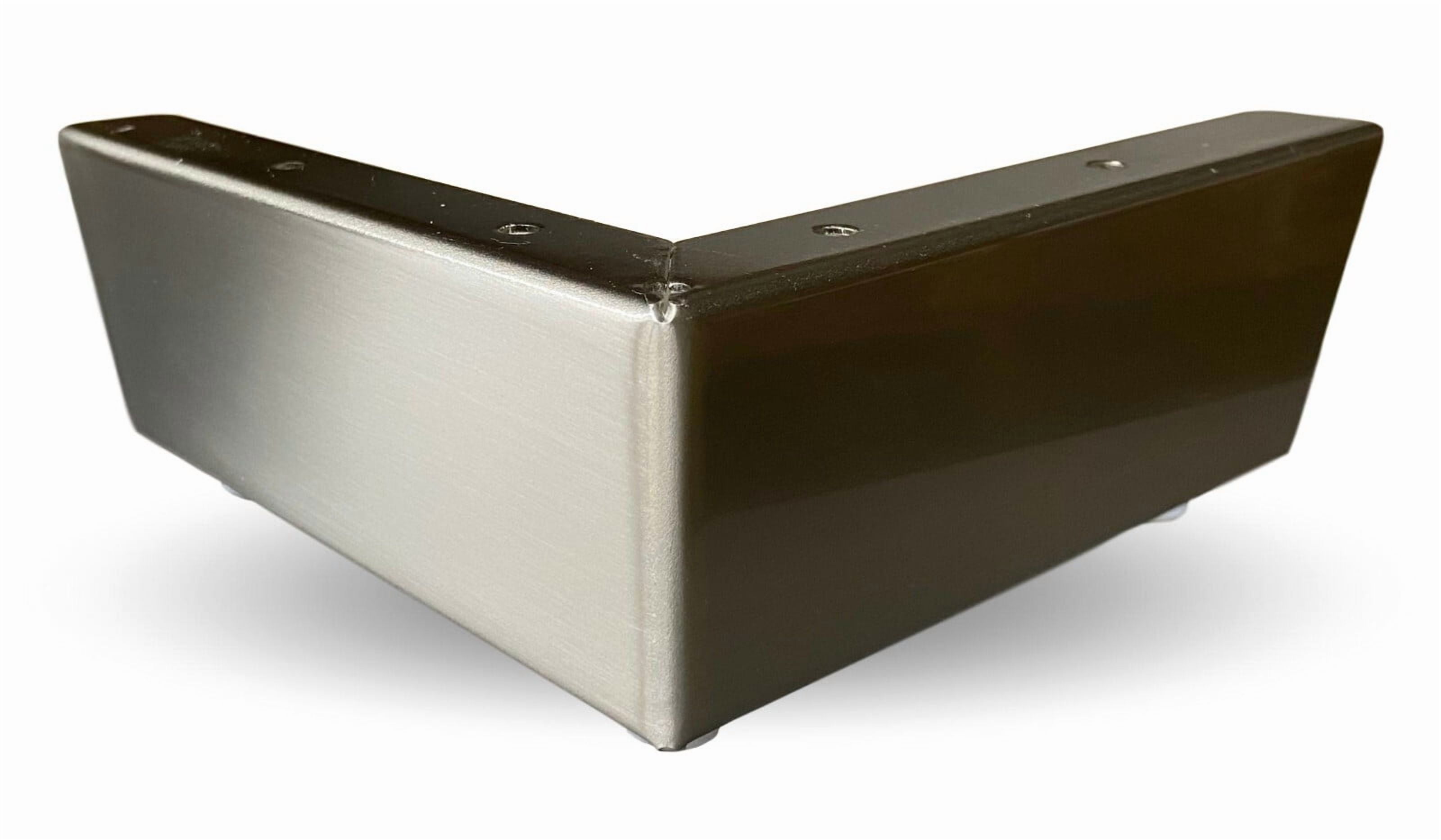 2-1/2" Polished Brushed Nickel Metal Triangle Corner Furniture Legs ...