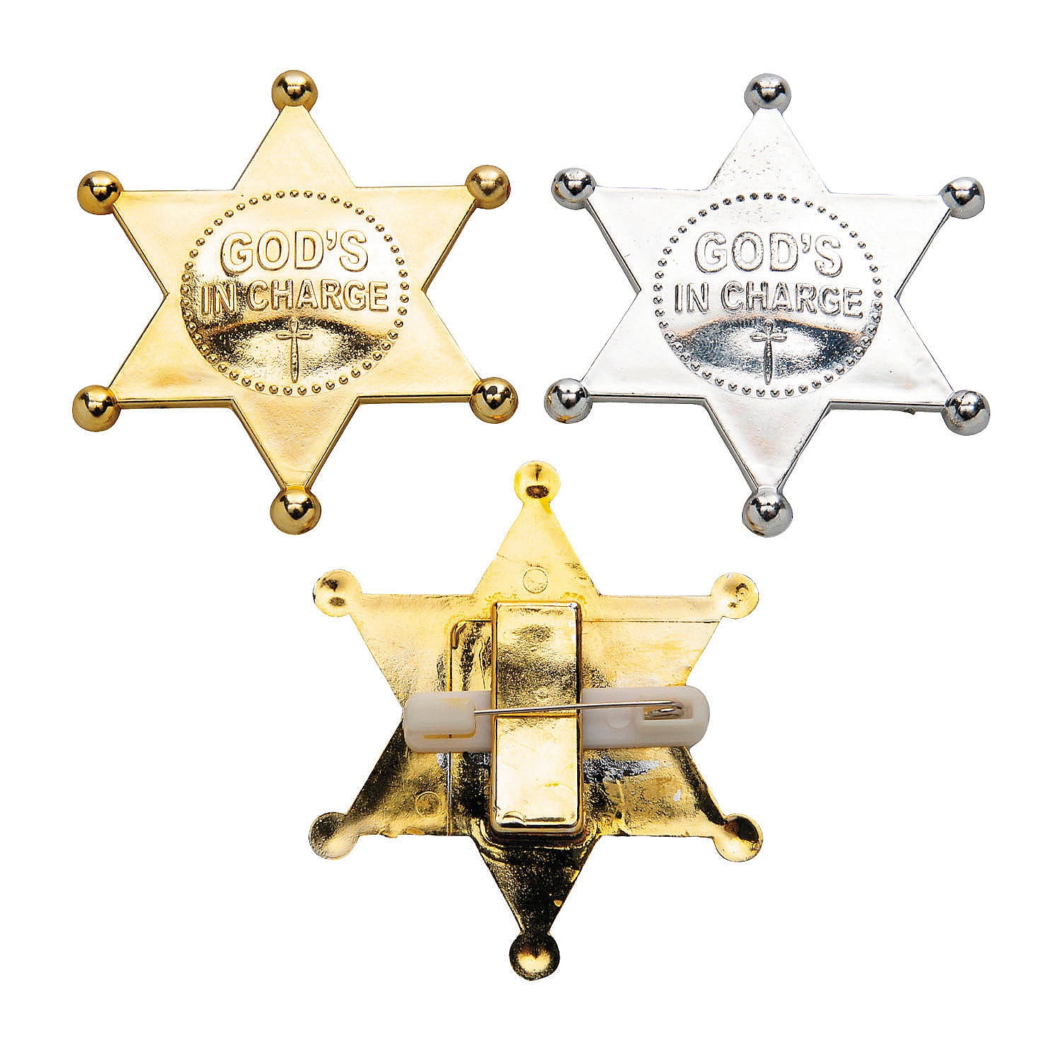 2 1/2" Railroad VBS God’s in Charge Plastic Sheriff Badges – 12 Pc ...