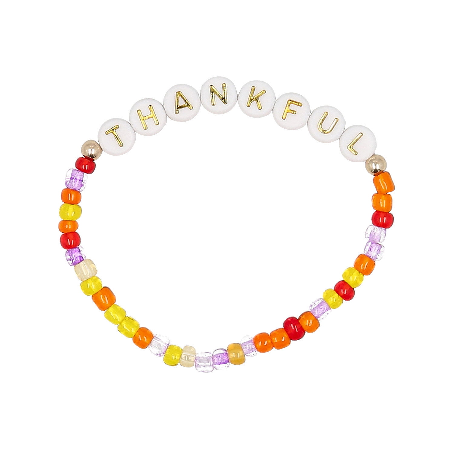 2 1/2" Thanksgiving Thankful Fall Colors Beaded Bracelets - 12 Piece ...