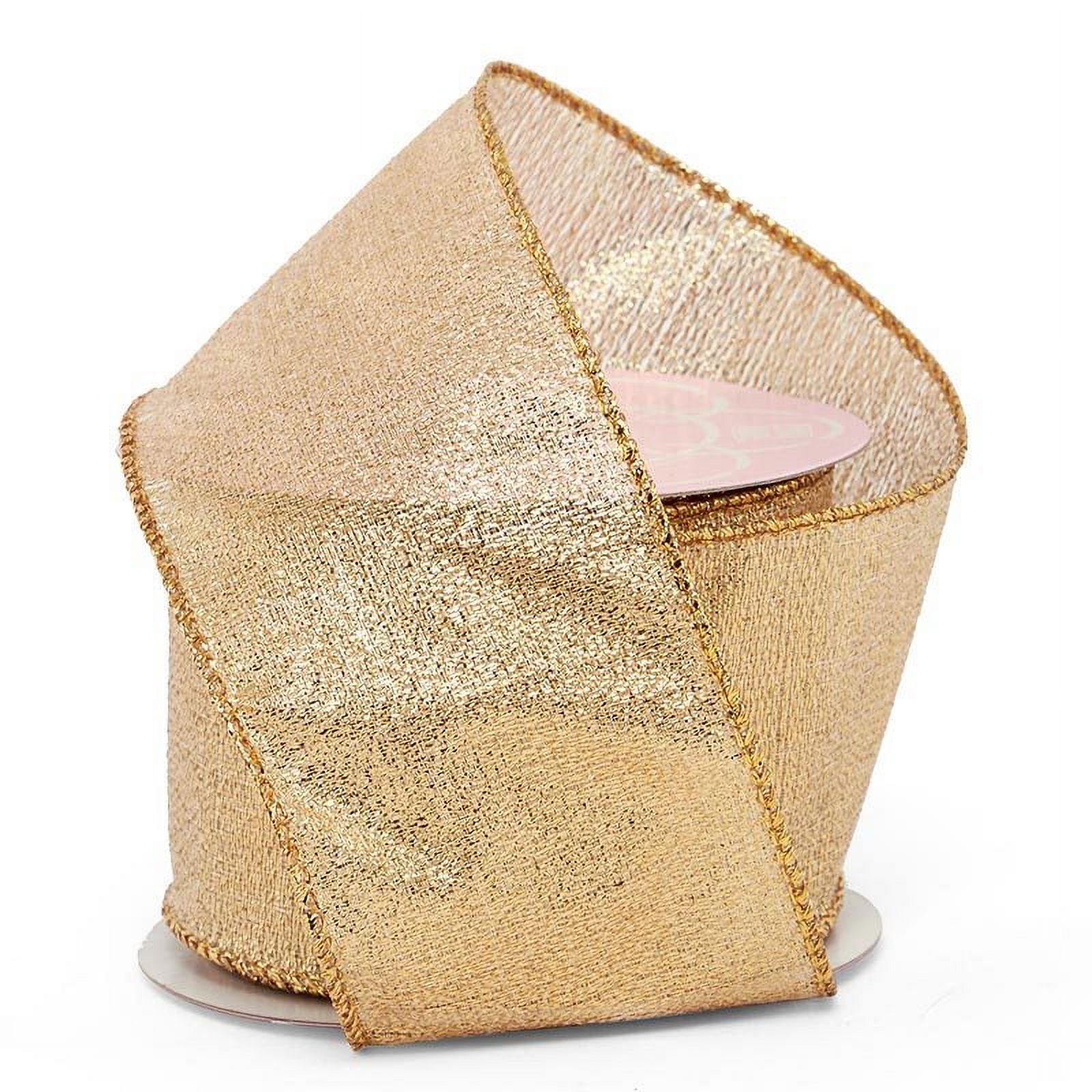 2 1/2" X 10 Yards Gold Metallic Sandy Embsd Wired Ribbon by Paper Mart ...