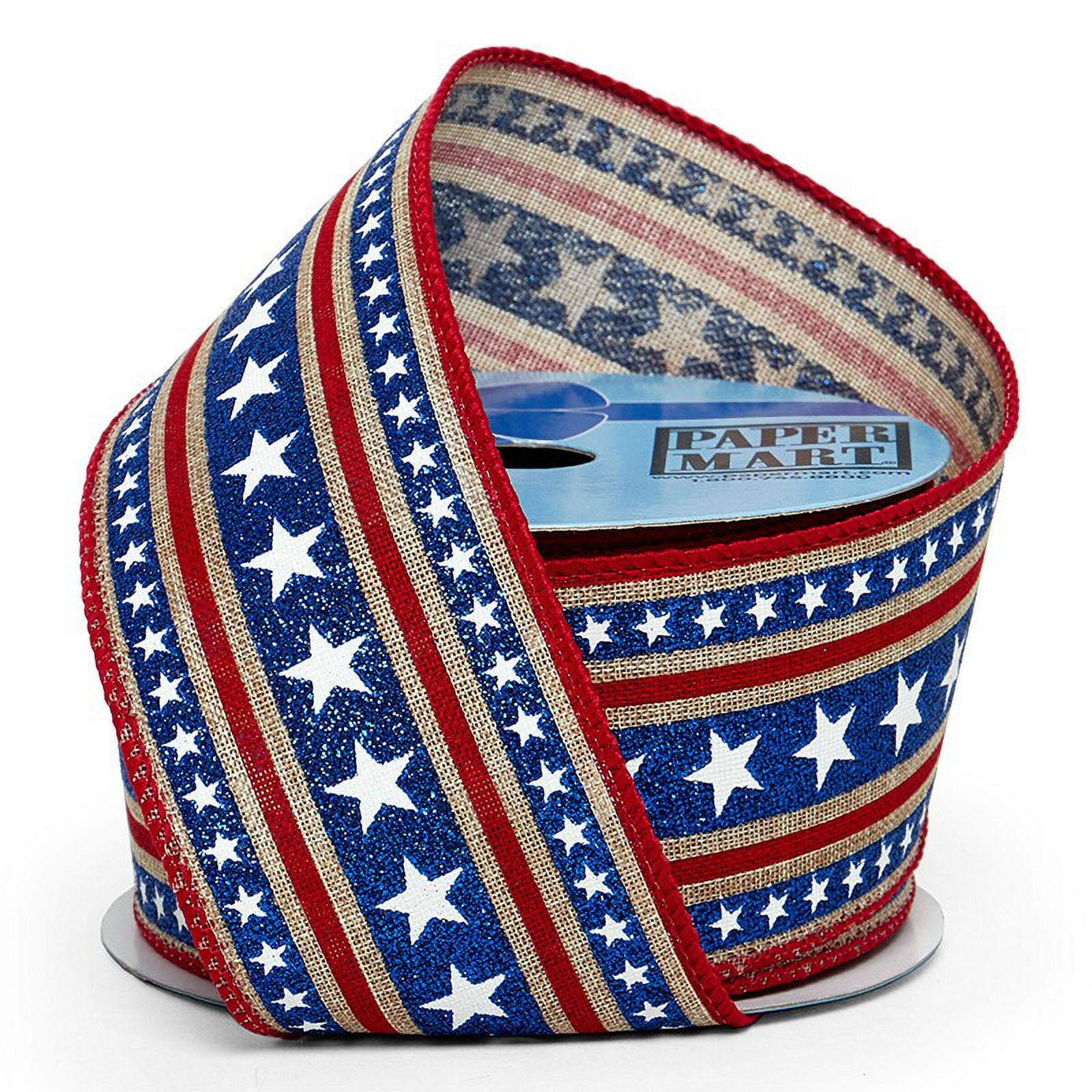 2 1/2" X 10 Yards Long Stars & Stripes Ribbon by Paper Mart - Walmart.com