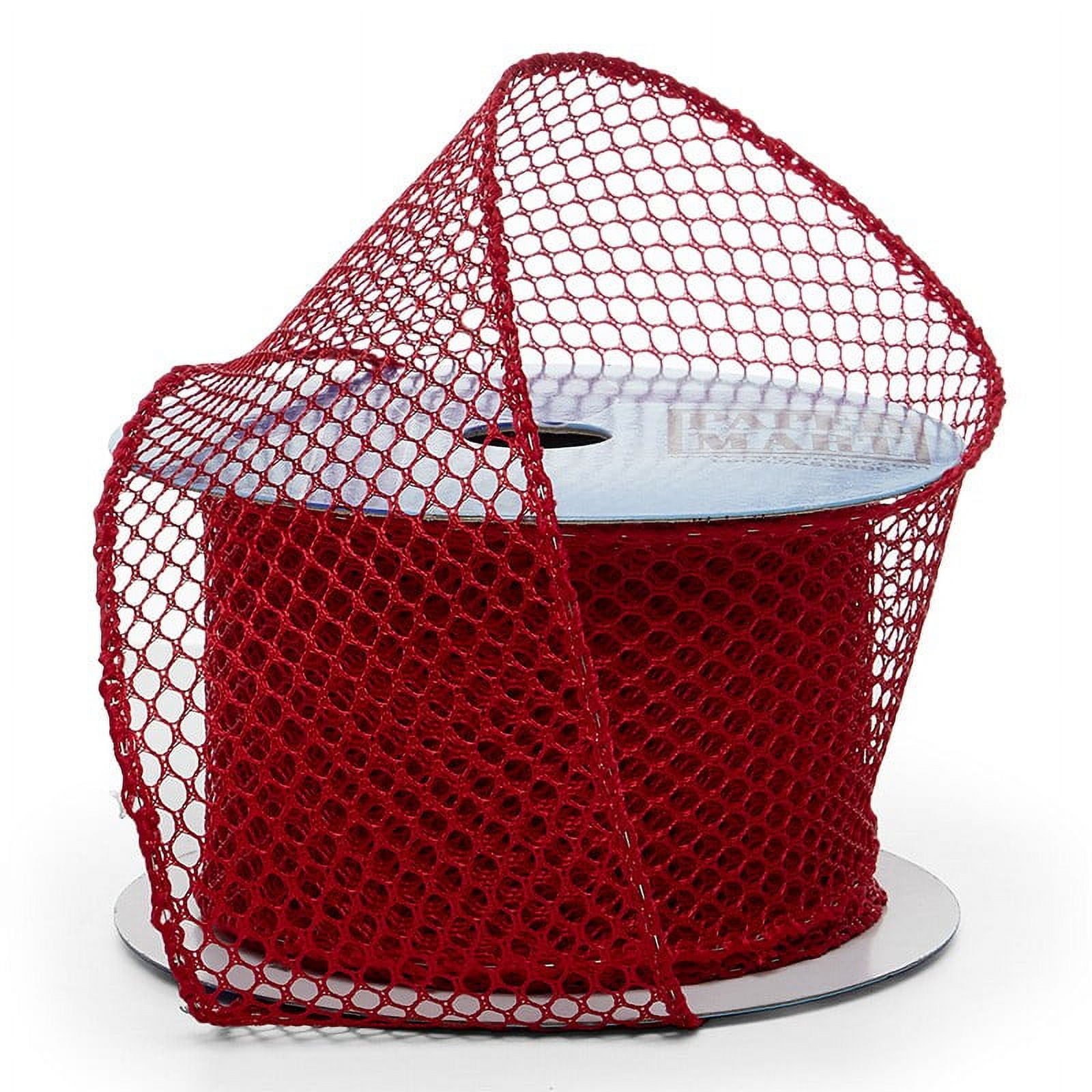 2 1/2" X 10 Yards Red Hex Weave Wired Ribbon by Paper Mart - Walmart.com