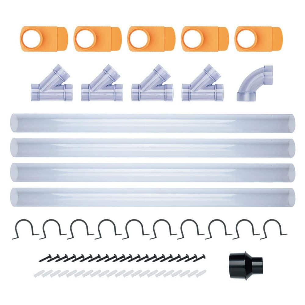 2-1/2 in. Dust Collection Kit Fittings Network w/Reducer, Blast Gate ...