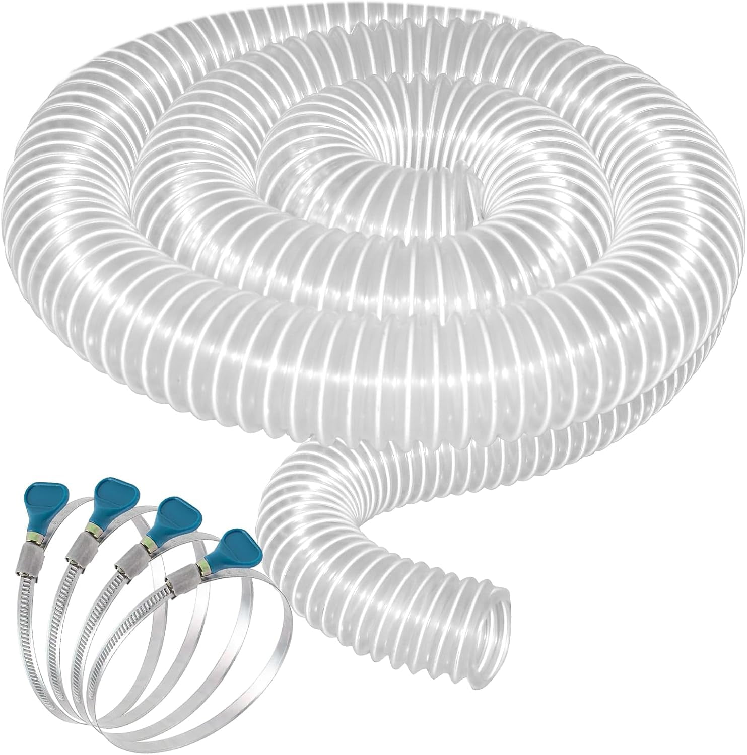 2-1/2" x 10' Heavy-Duty PVC Dust Collection Hose, Puncture-Resistant ...