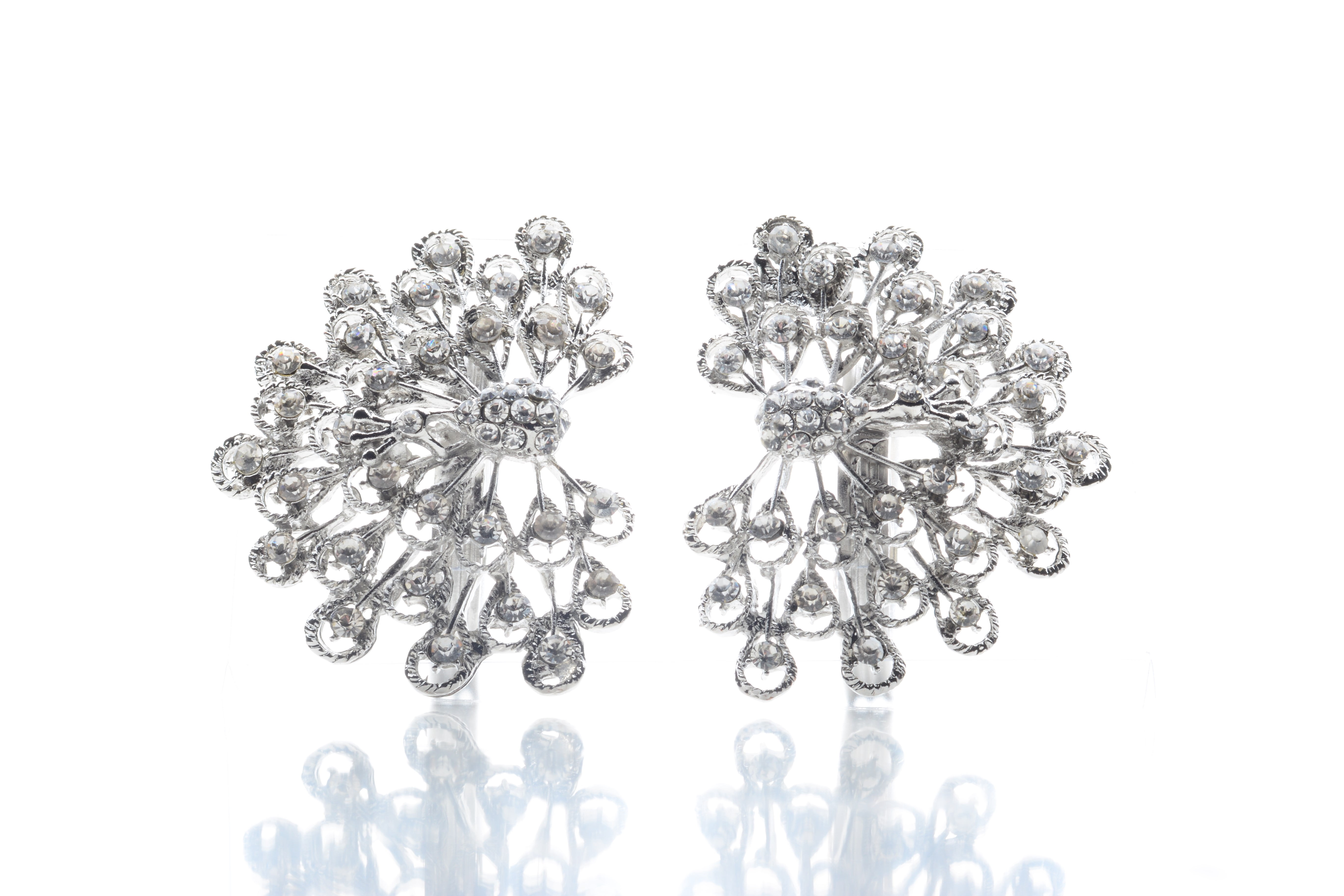 2 1/2" x 2 1/2" (6cm x 6cm) Beautiful Rhinestone and Peacock Design ...