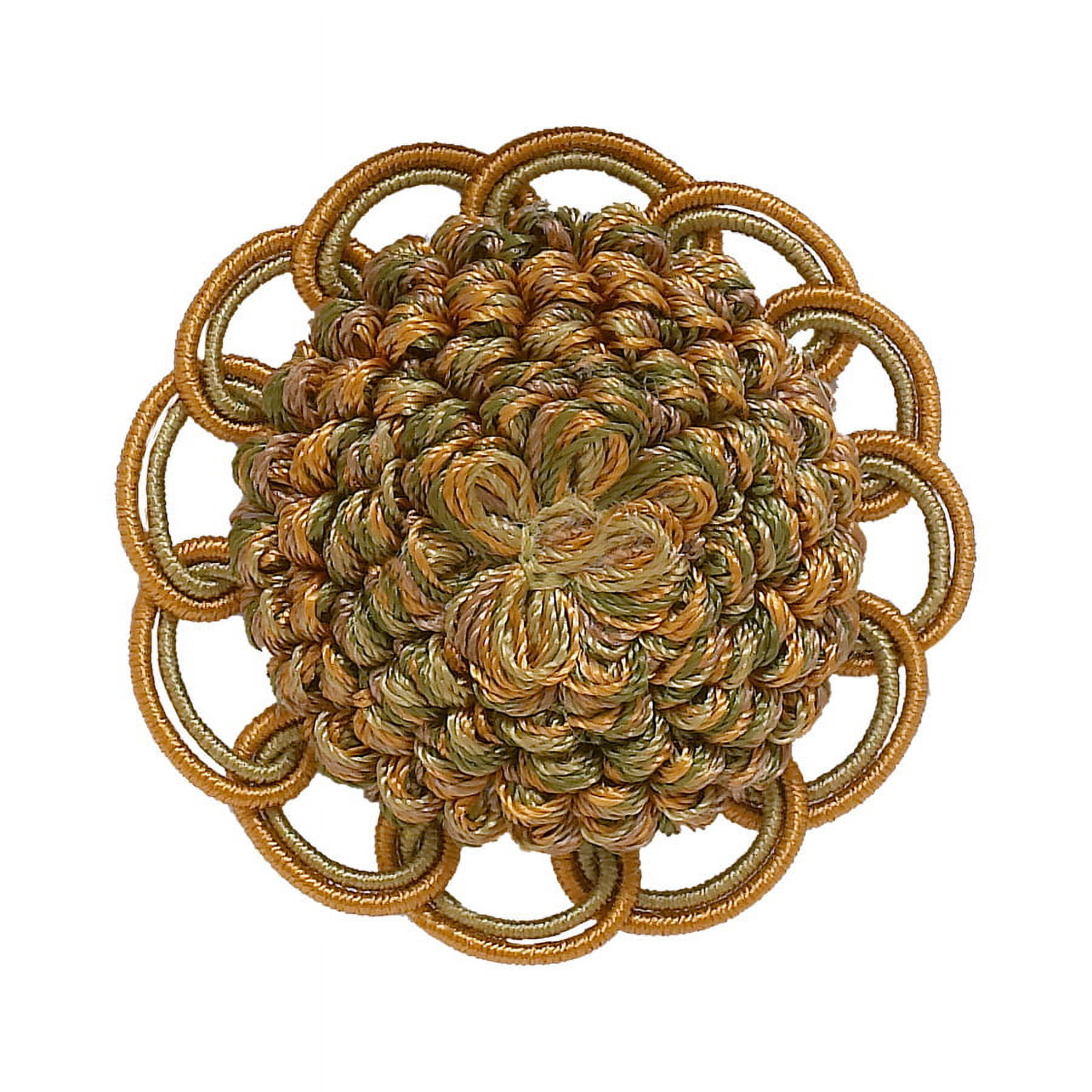 2 1/2" x 2 1/2" (6cm x 6cm) Sew-On Crown Rosette # BRROS, Beige Green ...