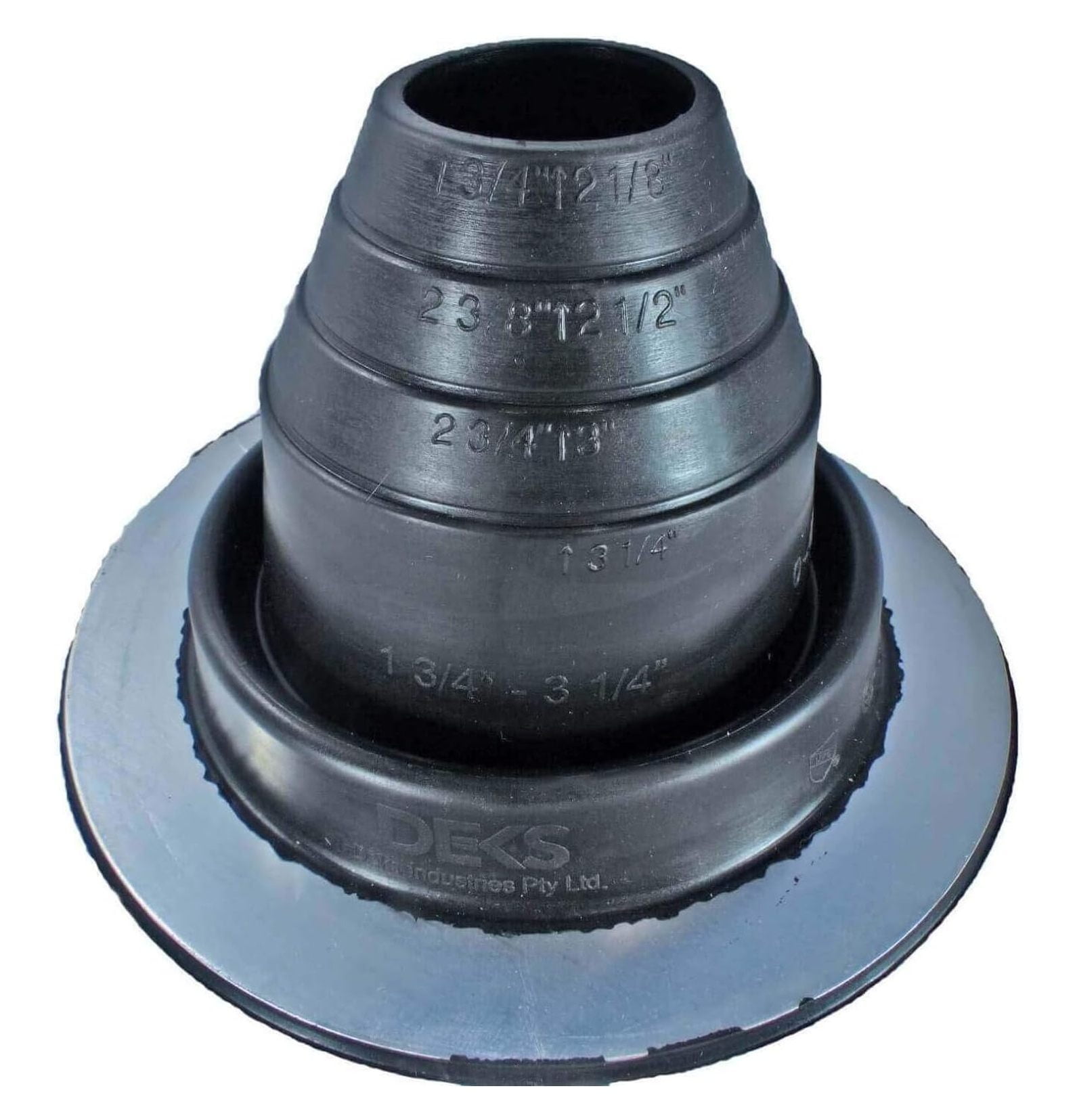 #2 (1-3/4"- 3-1/4") Round Black EPDM Flexible Pipe Flashing, Roof Jack ...