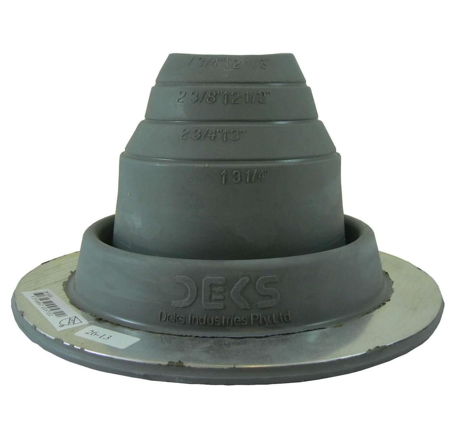 #2 (1-3/4" to 3-1/4") Round Gray EPDM Flexible Pipe Flashing Boot ...