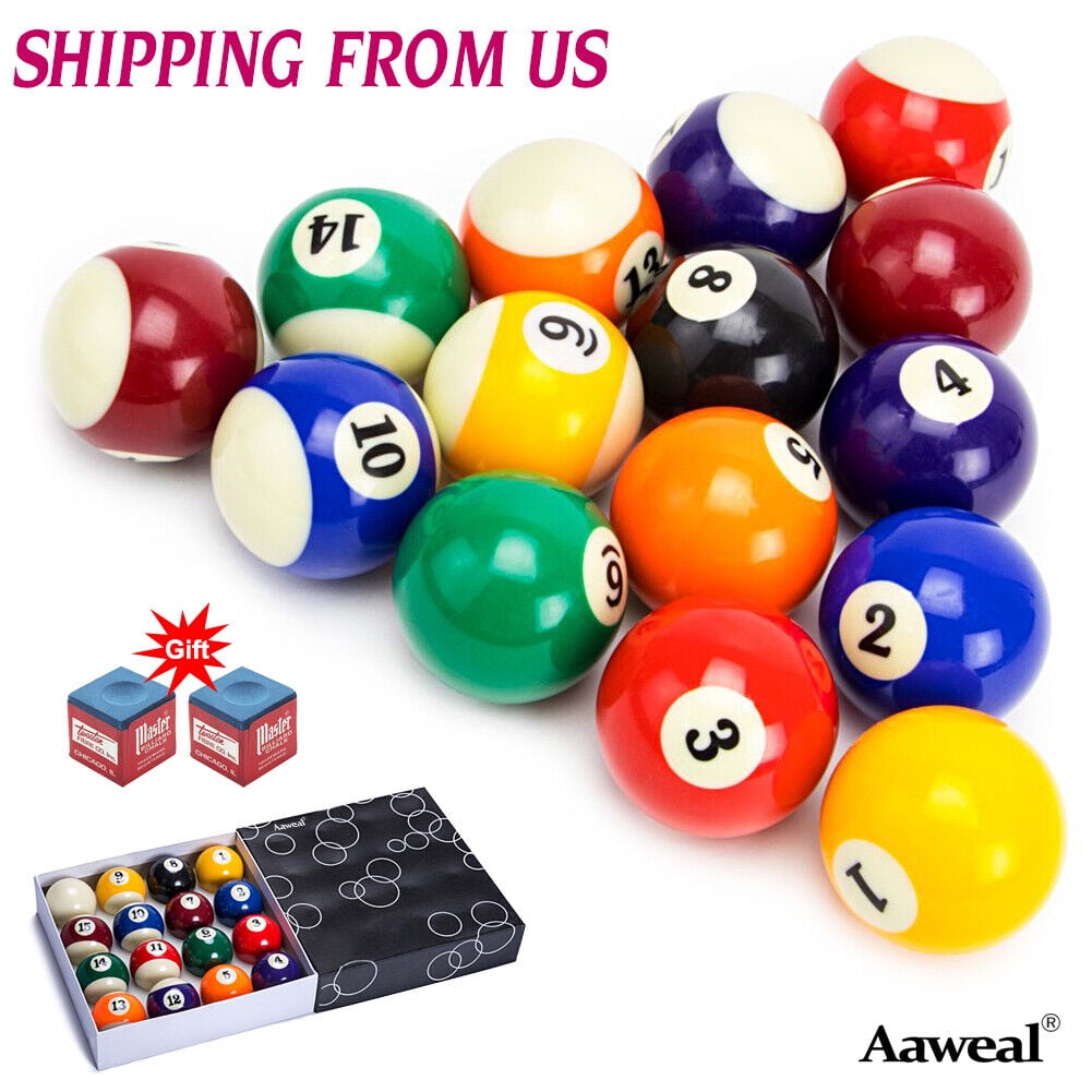 2-1/4" Billiards Pool Table Cue Ball Standard Size Number Balls 16 ...
