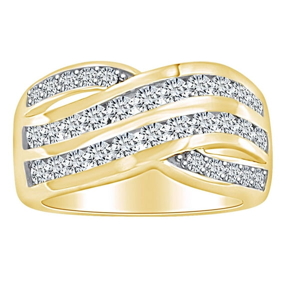 AFFY 2 1/4 Carat Round Shape White Natural Diamond Crossover ...