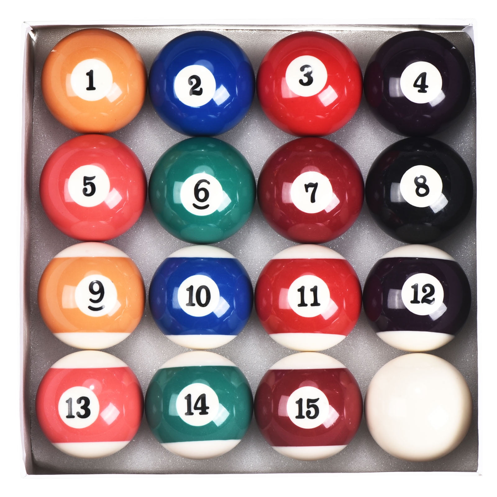 2 1/4 Inch Regulation Size Pool Billiard Ball Set Full 16 Pool Table ...