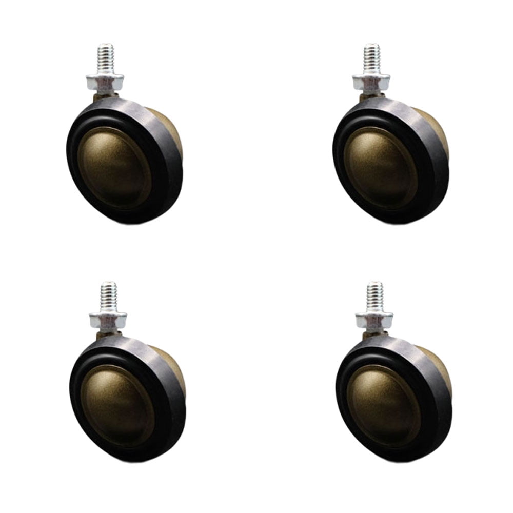 2-1/4 Inch Swivel Metal with Soft Rubber Tread Ball Caster Wheels for ...