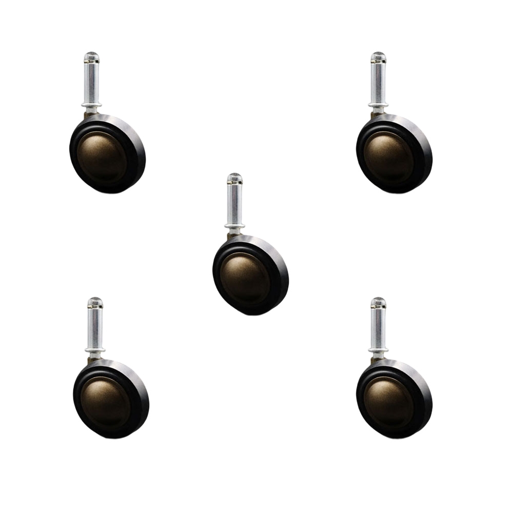 2-1/4 Inch Swivel Metal with Soft Rubber Tread Ball Caster Wheels for ...