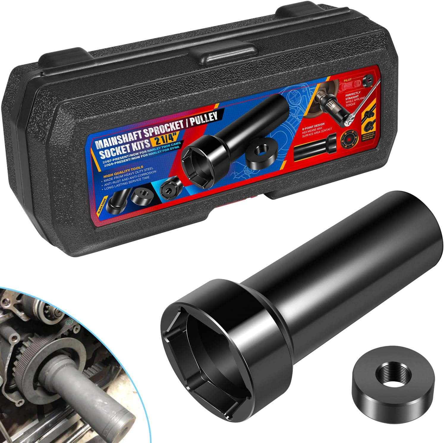 2-1/4" Socket Mainshaft Sprocket Pulley Wrench Lock Nut Removal Tool ...