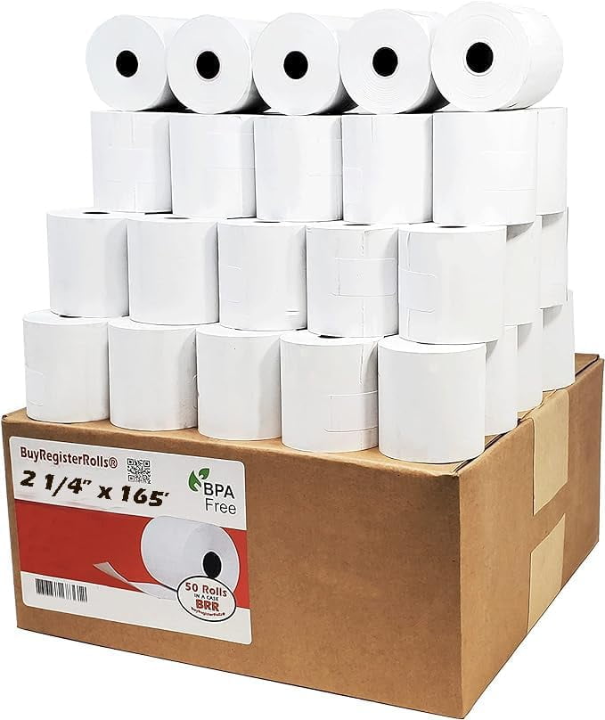 2 1/4 x 165 Thermal Paper Rolls [50 Rolls] Calculator Thermal Receipt ...