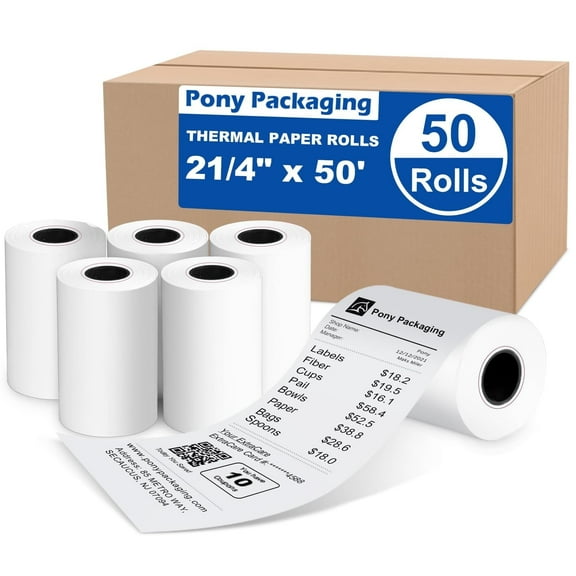 YUYAN-2 1/4" x 50' feet Thermal Paper, POS Cash Register Receipt Rolls ...
