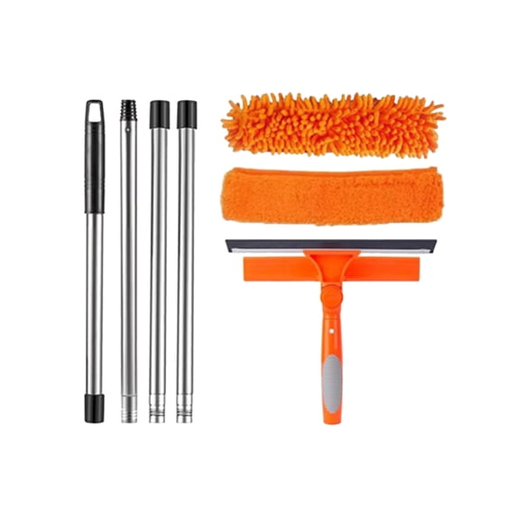 2 In 1 71 Inch Window Cleaning Brush with Squeegee, Detachable Foldable ...
