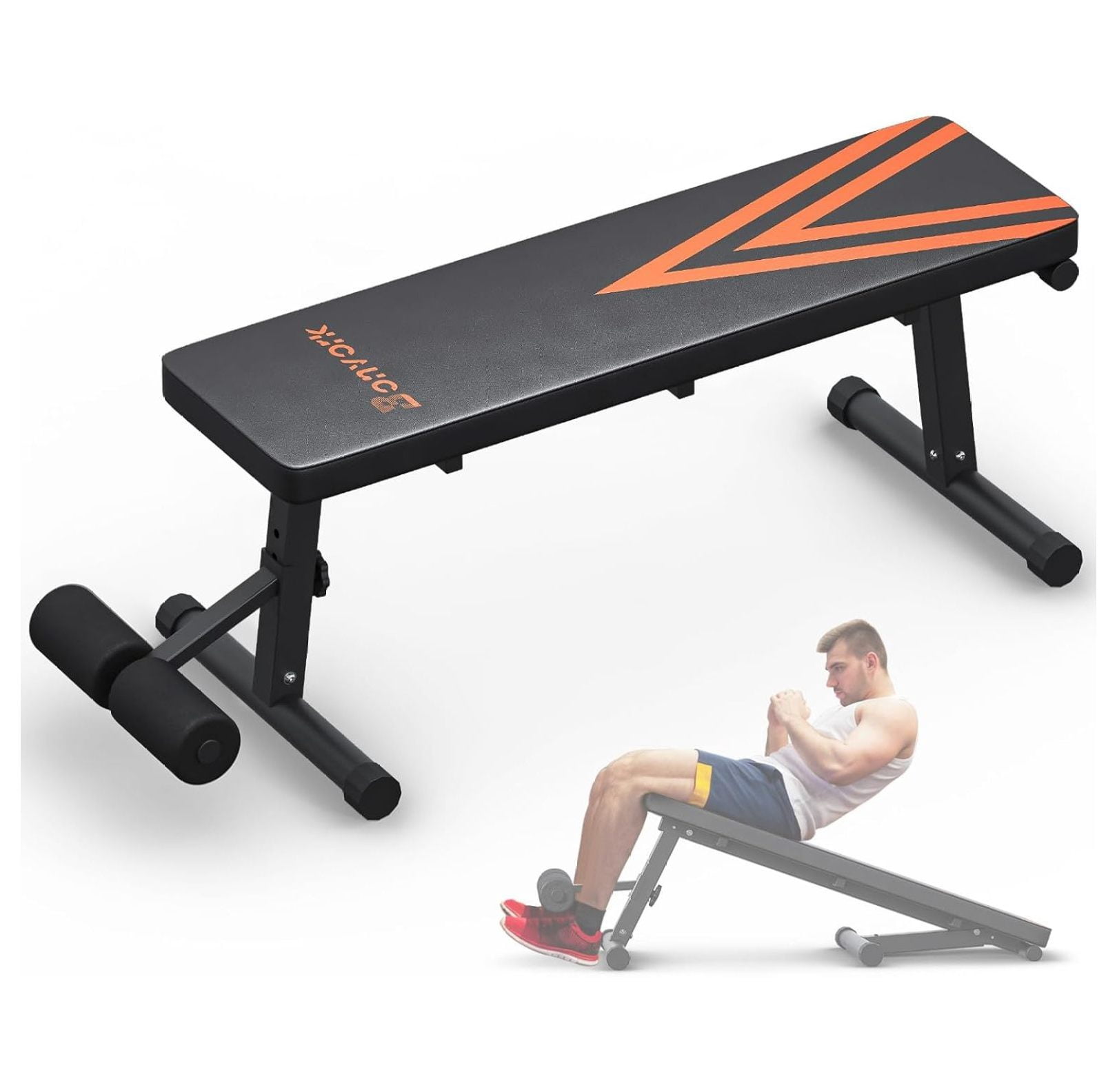 2 In 1 Adjustable Flat Weight Bench - 45.3'' Extended Foldable Flat ...