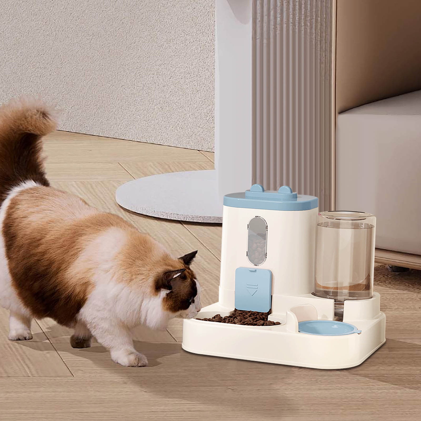2 in 1 Automatic Cat Food and Water Dispenser Set, Automatic Cat Feeder ...