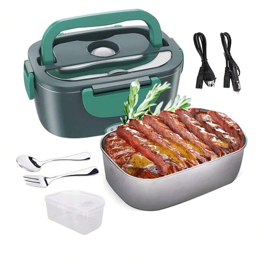 2 In 1 Bento Box, Electric Heating Lunch Box For Car, 1.5L Protable ...