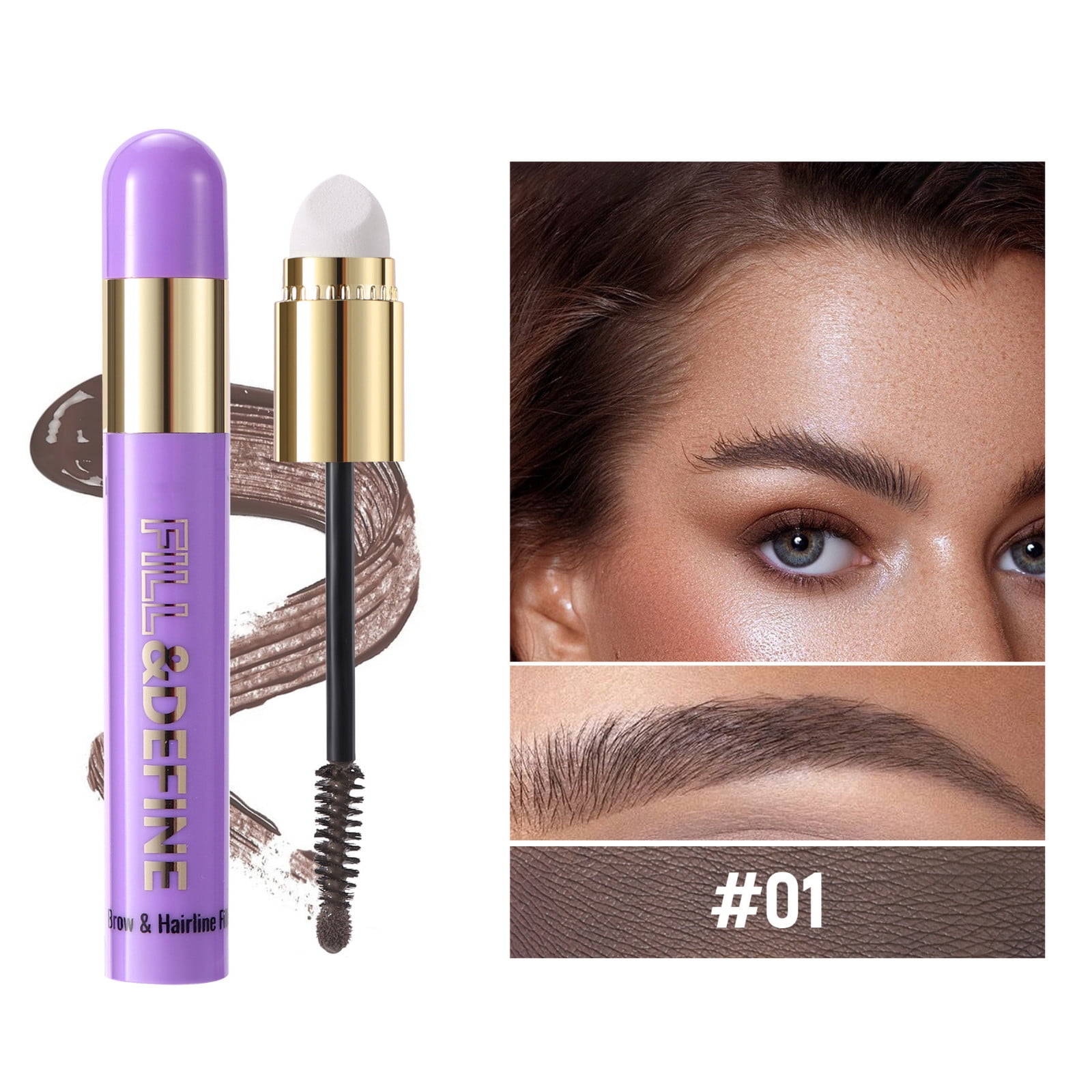 2 in 1 Brow & Hairline Roots Stick, Multi-Use with Spong Head & Filler ...