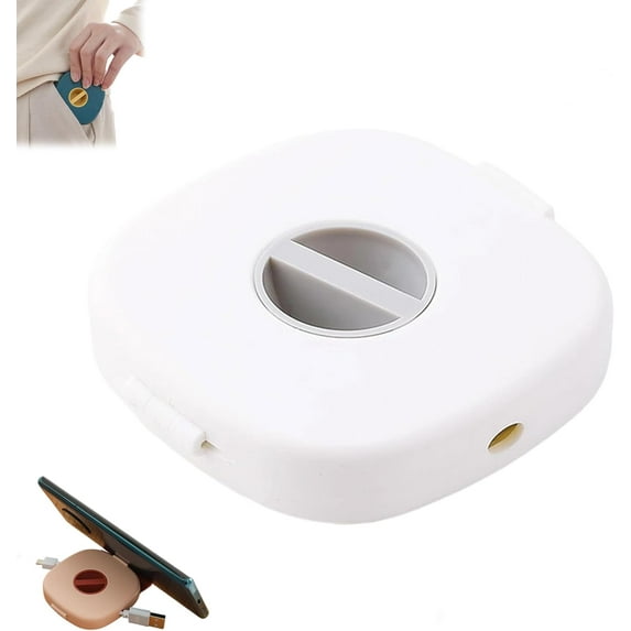 2 in 1 Cable Winder with Phone Stand, Retractable Cable Organizer for ...