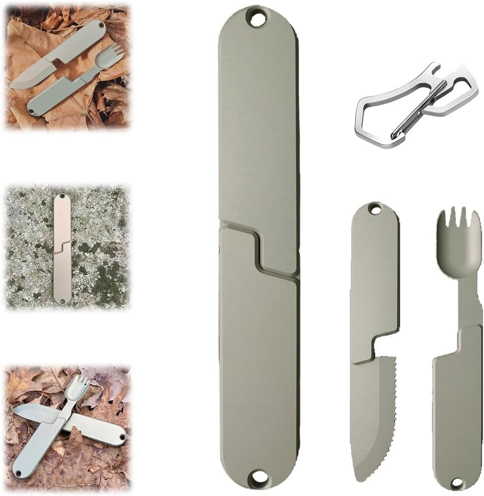 2 In 1 Camping Eating Utensils Set,2Pcs Camping Eating Set,2 in 1 ...