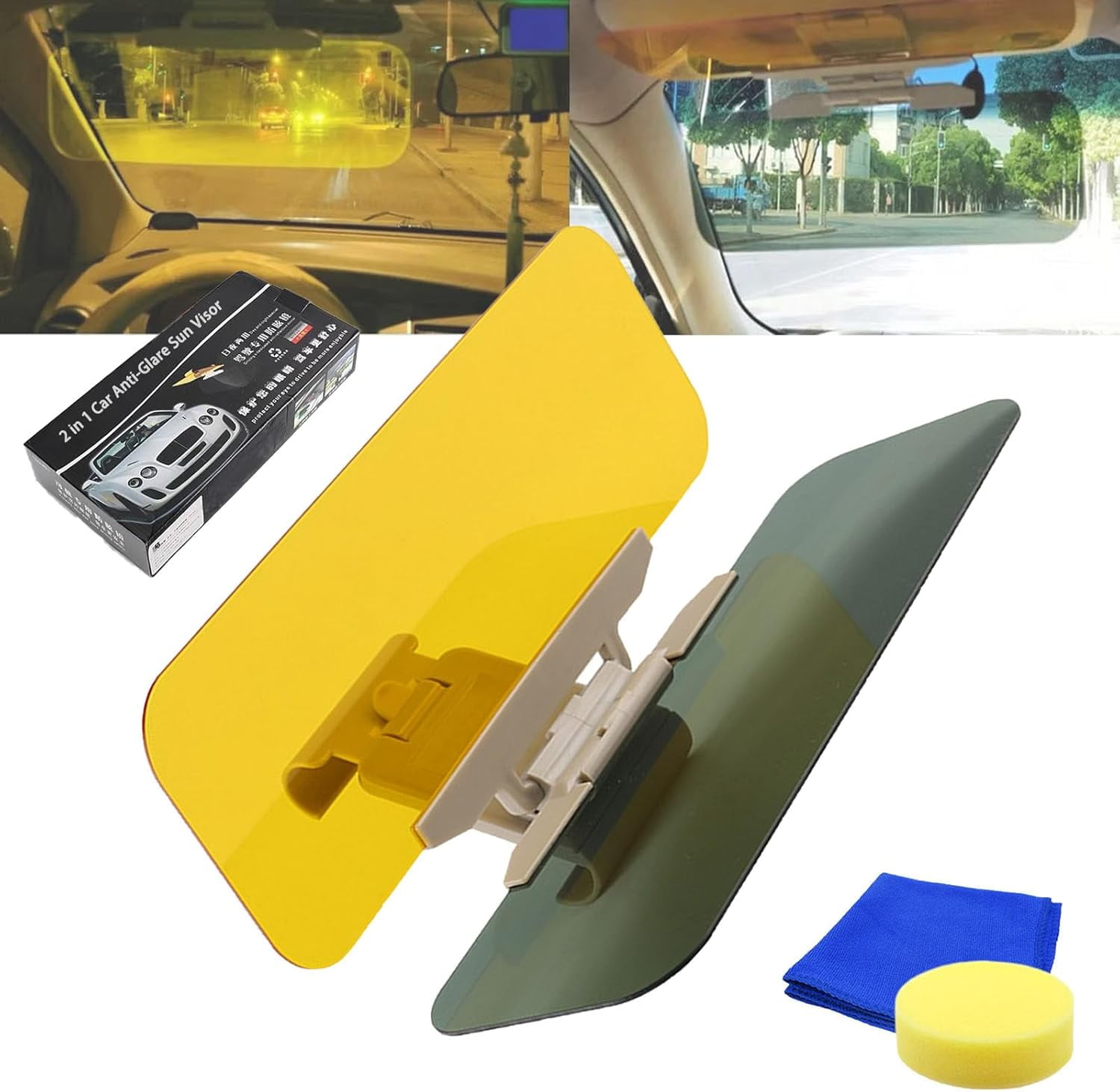 2 in 1 Car Anti-Glare Sun Visor, 2025 Upgrade Car Visor Extender ...