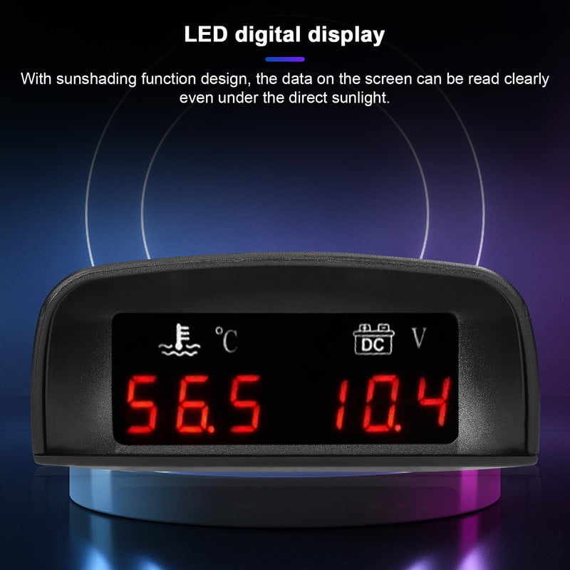 2 in 1 Car Digital Gauge, Water Temperature Voltage Gauge Voltmeter ...