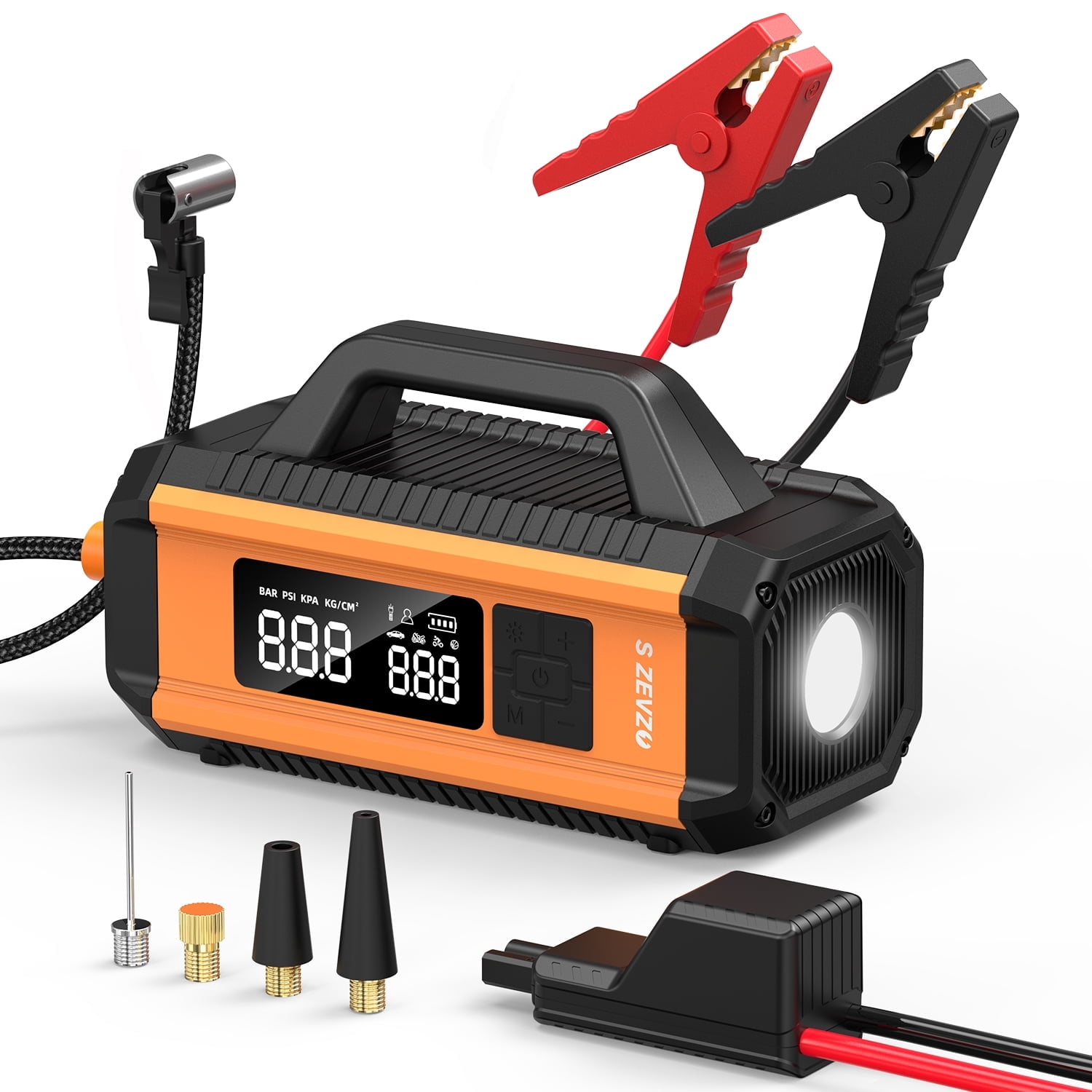 2 IN 1 Car Jumper Box with Air Compressor(Up to All Gas/10.0L Diesel ...