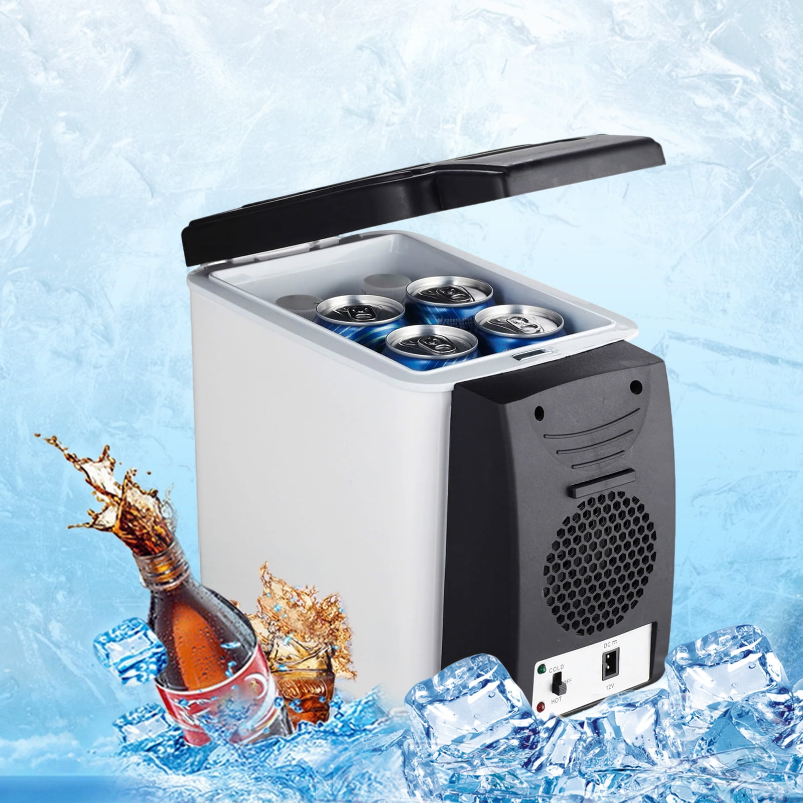 2 in 1 Car Refrigerator,Mini 12V 6L Car Refrigerator with Cooler and ...