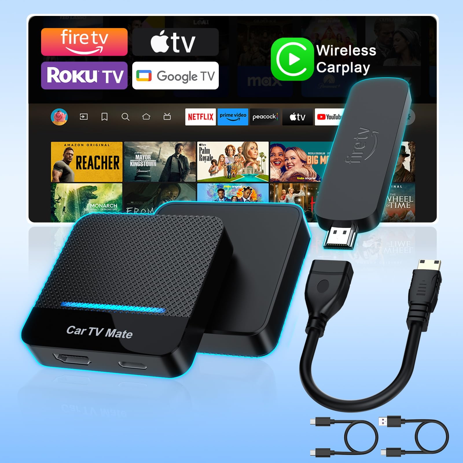 2 in 1 Car TV Mate Pro & Wireless CarPlay Adapter, HDMl Multimedia ...