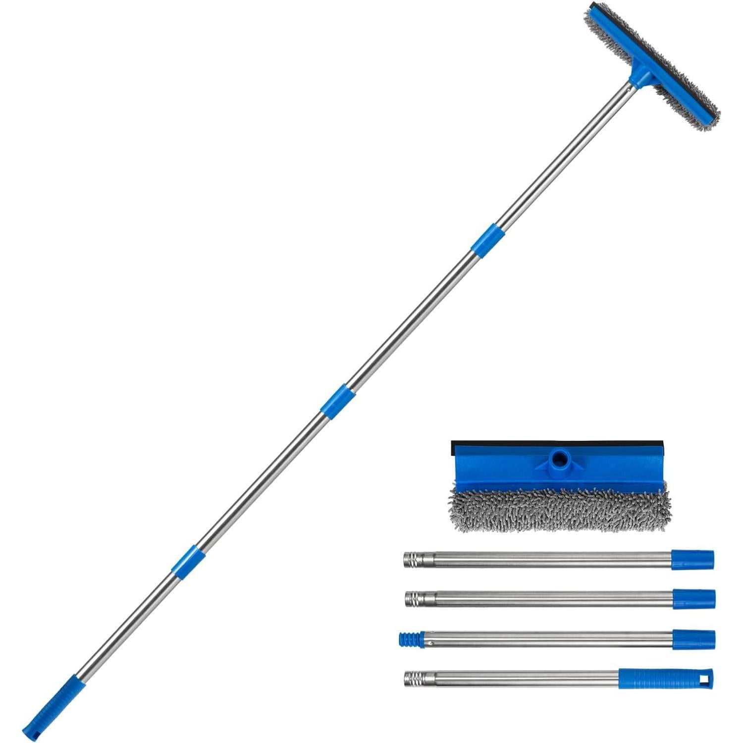 2 in 1 Car Window Squeegee with 8" Long Stainless Steel Handle ...