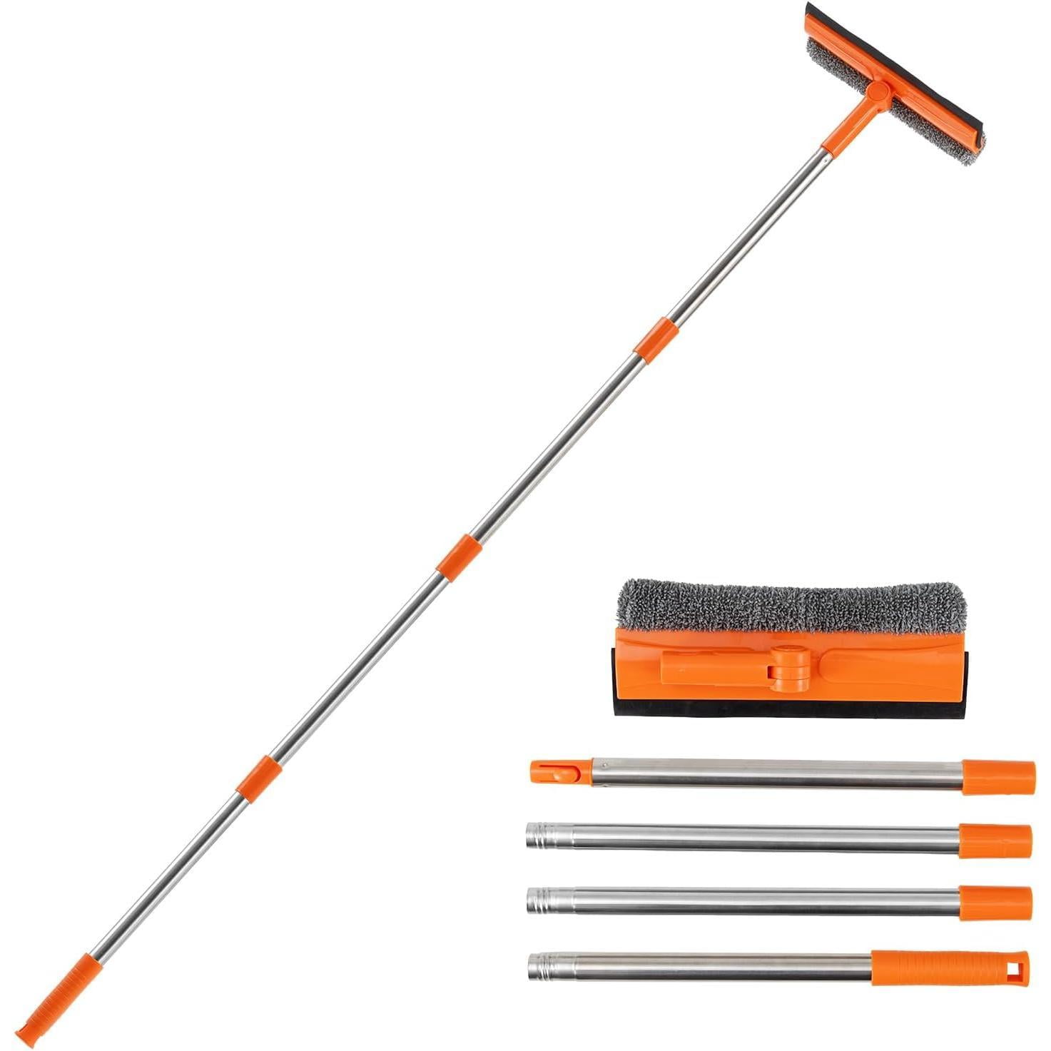 2 in 1 Car Window Squeegee with 8" Long Stainless Steel Handle ...