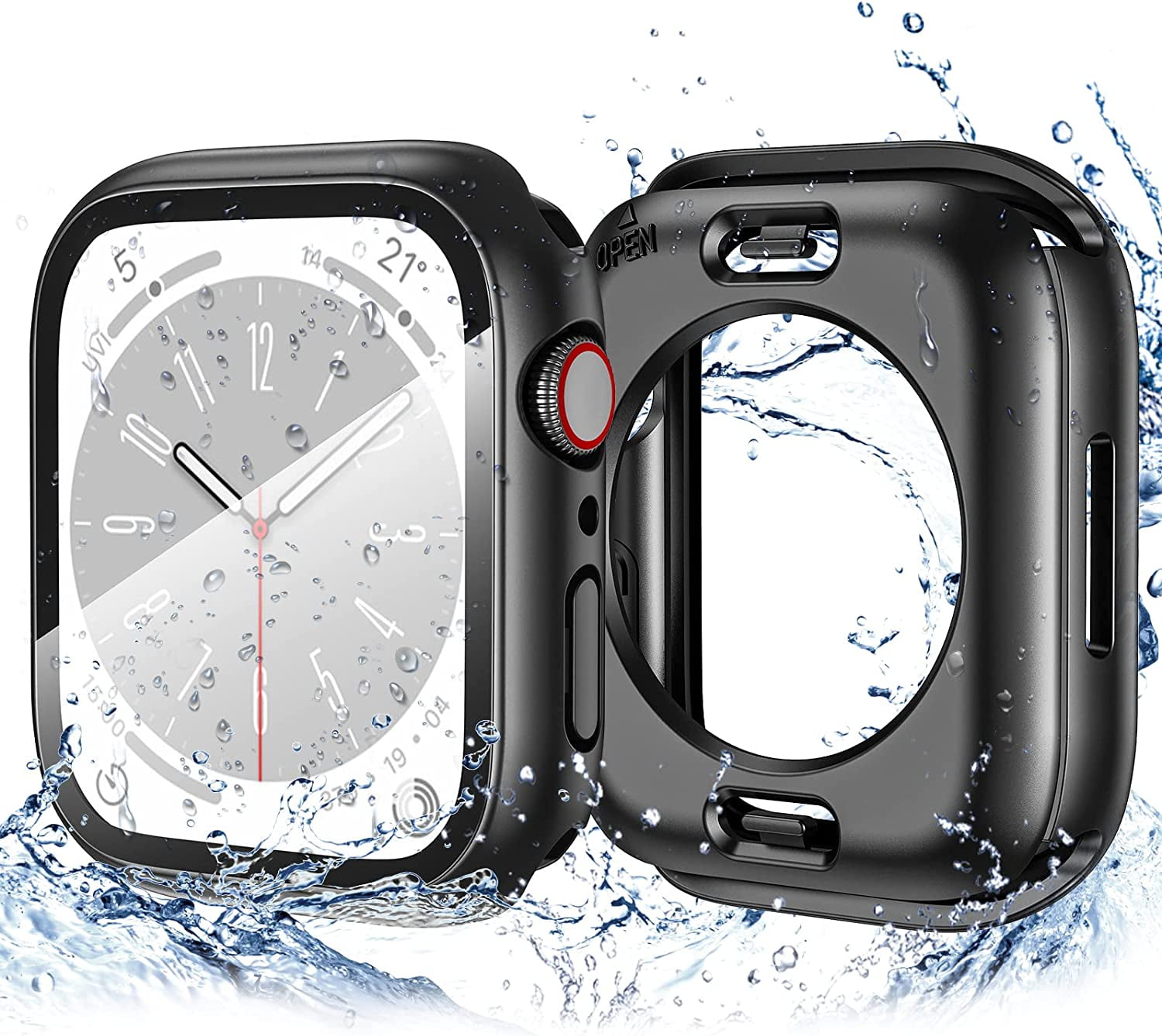 [2 in 1] Case for Apple Watch Series 8 & 7 41mm Screen Protector - Hard ...