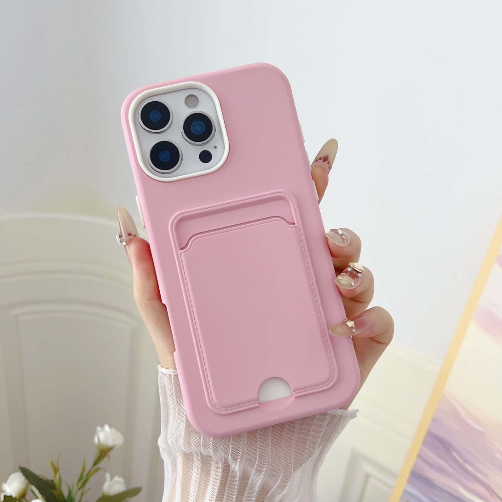 2 In 1 Case Designed for iPhone 15, Luxury Card Slot Silicone Rubber Ultra Slim Lightweight ...
