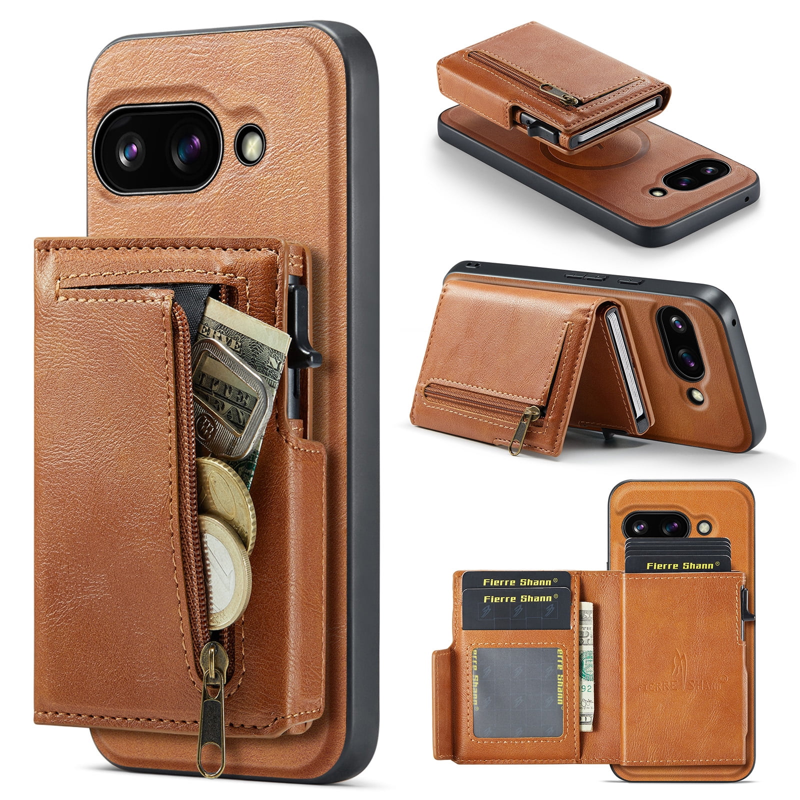 2 In 1 Case for Google Pixel 10a, Premium PU Leather + TPU Wallet Case ...