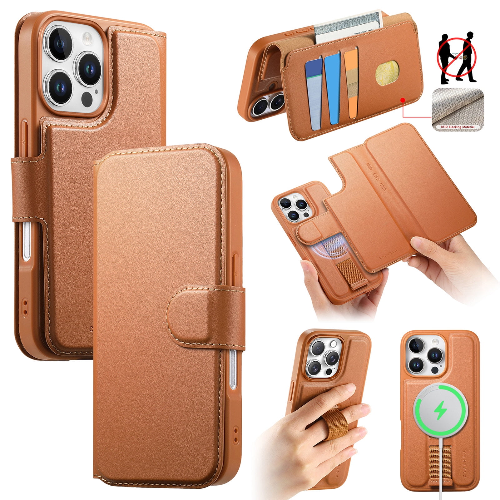 2 In 1 Case for iPhone 15 Pro, Classic Magnetic Detachable Card Slots ...
