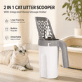 2 in 1 Cat Litter Scooper with Integrated Waste Storage Holder, Large ...