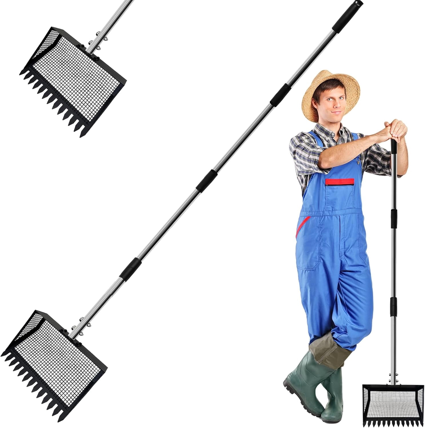 2 in 1 Chicken Poop Scooper & Rake, Chicken coop Scoop for Poop Sand ...