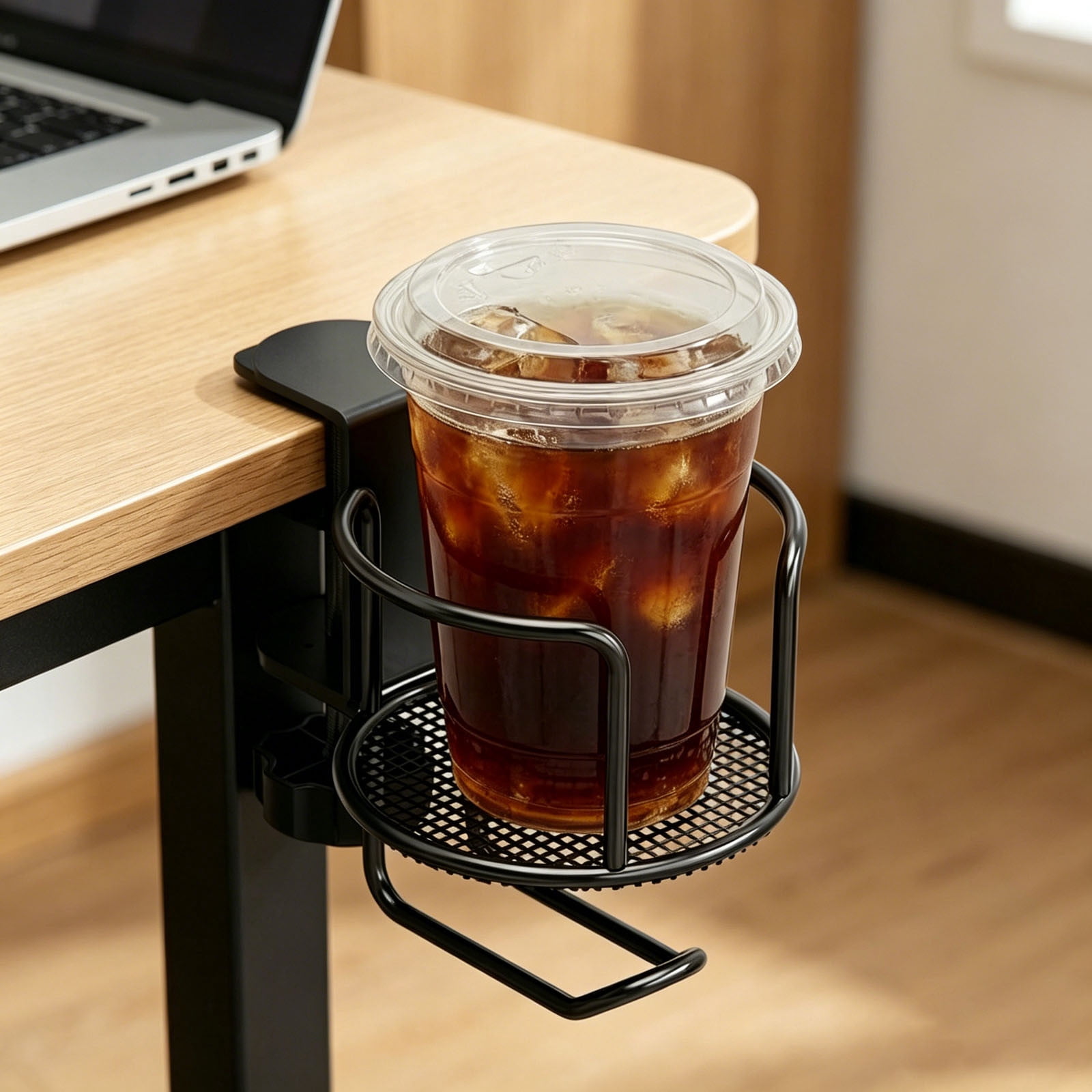 2 in 1 Clip-On Cup Holder & Headphone Hanger Storage Hook, Anti-Spill ...