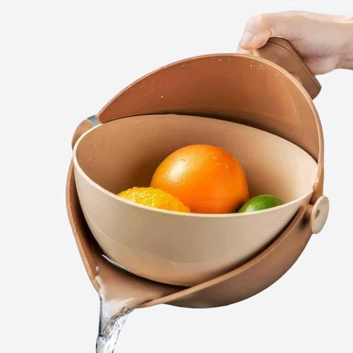 2-1 Colander for Kitchen-Rotating Washing Basket with Handle for Fruit ...