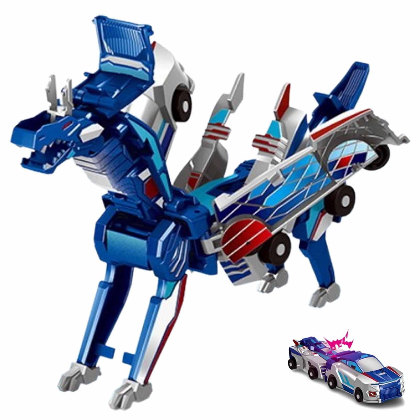 2 in 1 Collision Transforming Dinosaur Car Toy, Magnetic Cars Transform ...