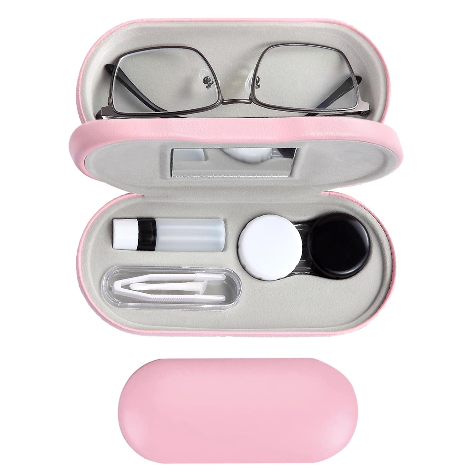 NVAAV 2 in 1 Contact Lens Case and Glasses Box, Double Sided Travel Kit ...
