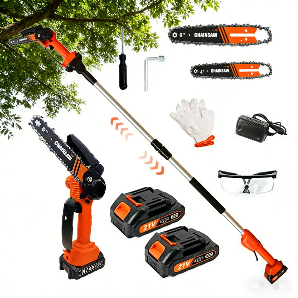 LEXKUYI 2-in-1 Cordless Pole Saws for Tree Trimming, 6 Inch Mini ...