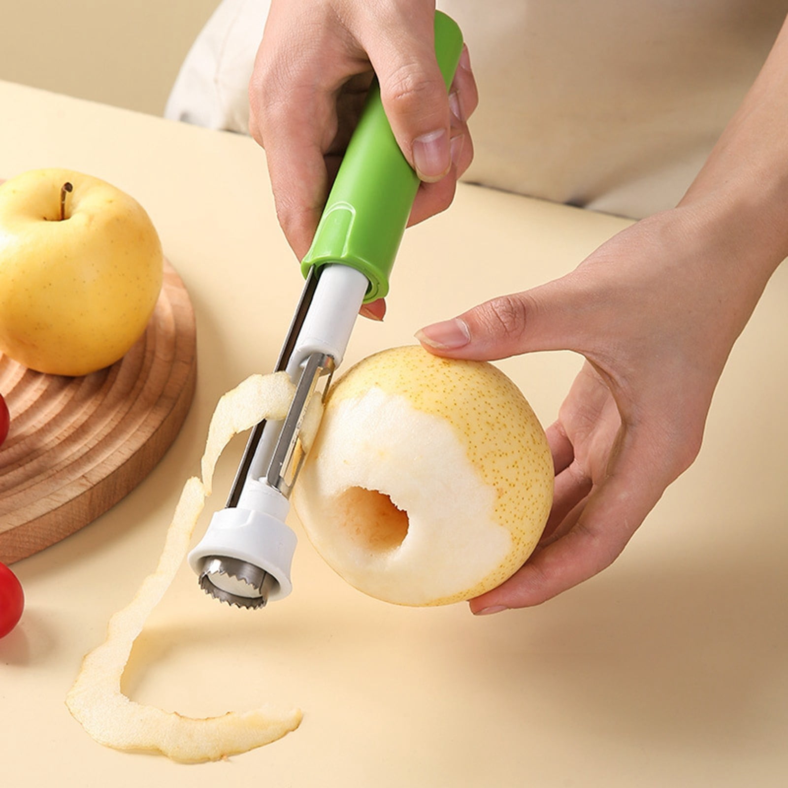 2 in 1 Corer Remover, 2024 New Stainless Steel Fruit Corer & Peeler 2 in 1 Kitchen Apple Peeler ...