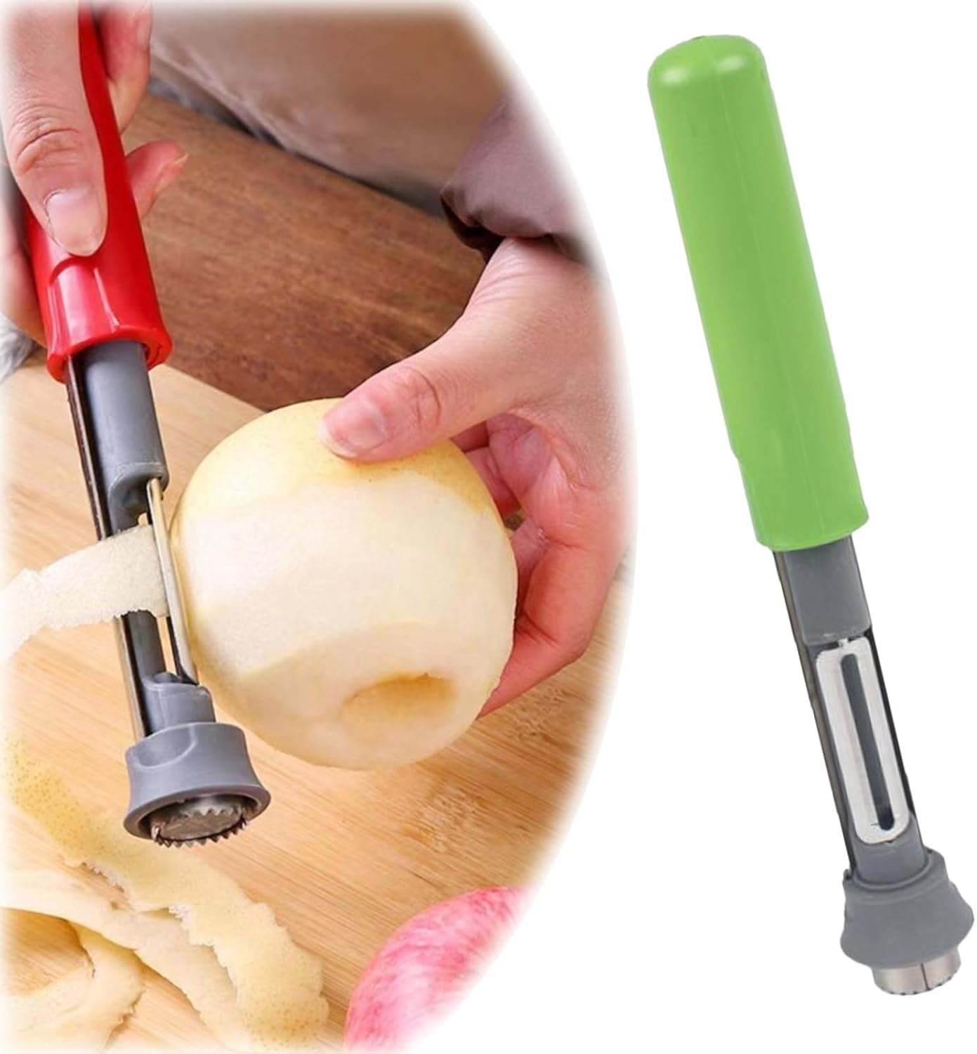 2 in 1 Corer Remover, New Stainless Steel Handheld Fruit Corer & Peeler, Apple Core Peeler ...