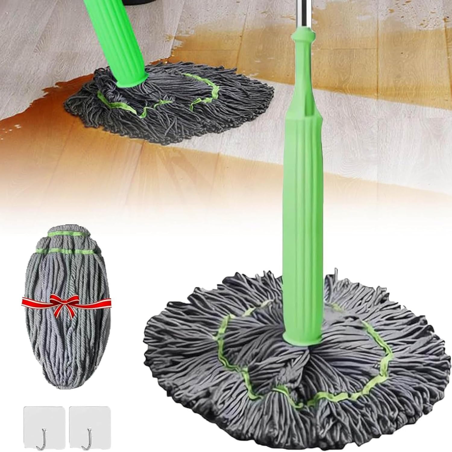 2 in 1 Dehydrated Mop, Self-Wringing Twist Mops for Floor Cleaning, 360 ...