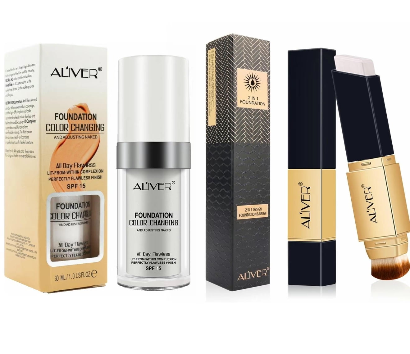 2 IN 1 Design COLOR Changing Foundation & Concealer stick Combo CC ...